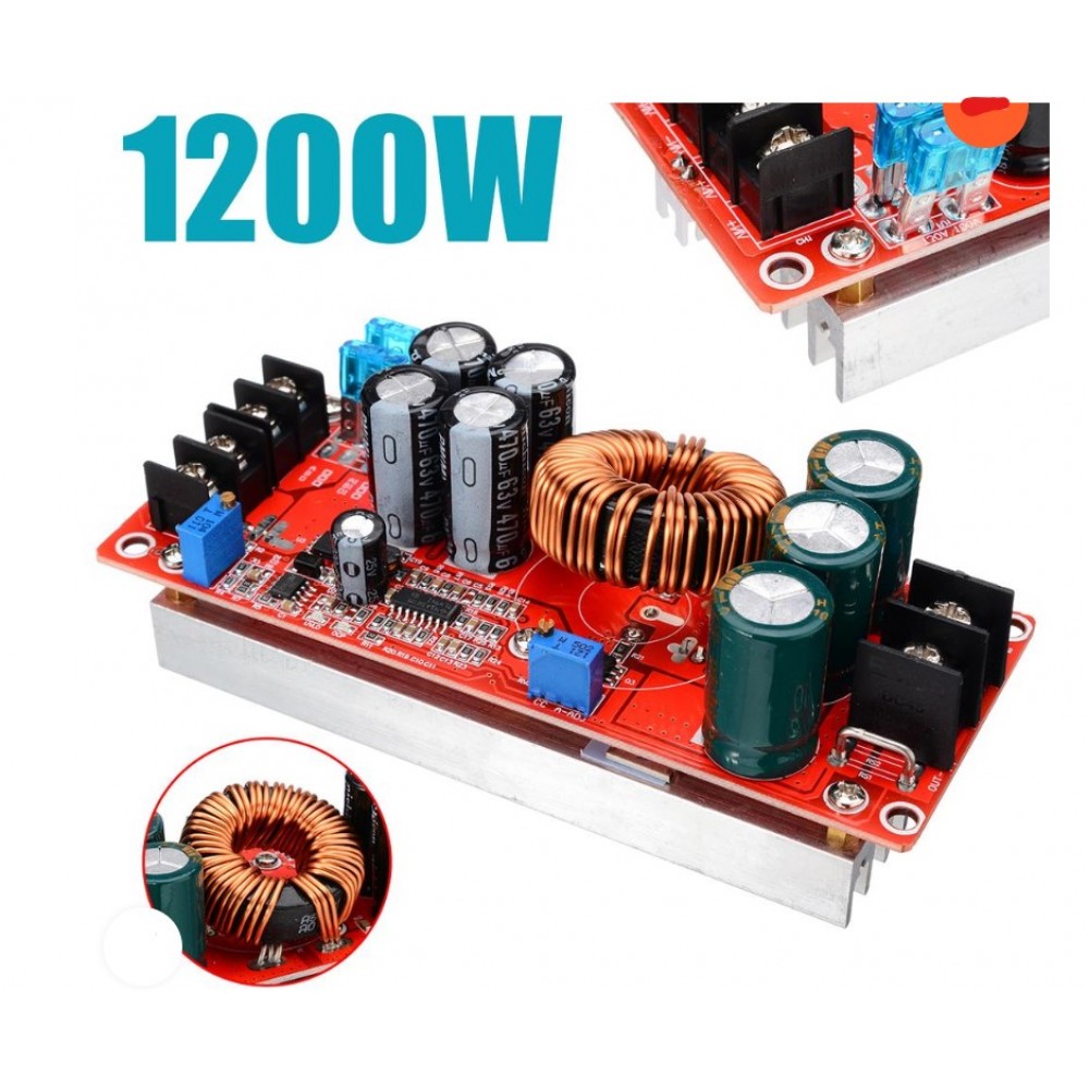 1200W 20A DC Converter Boost Power Supply Module Step-up In 8-60V 12 ...