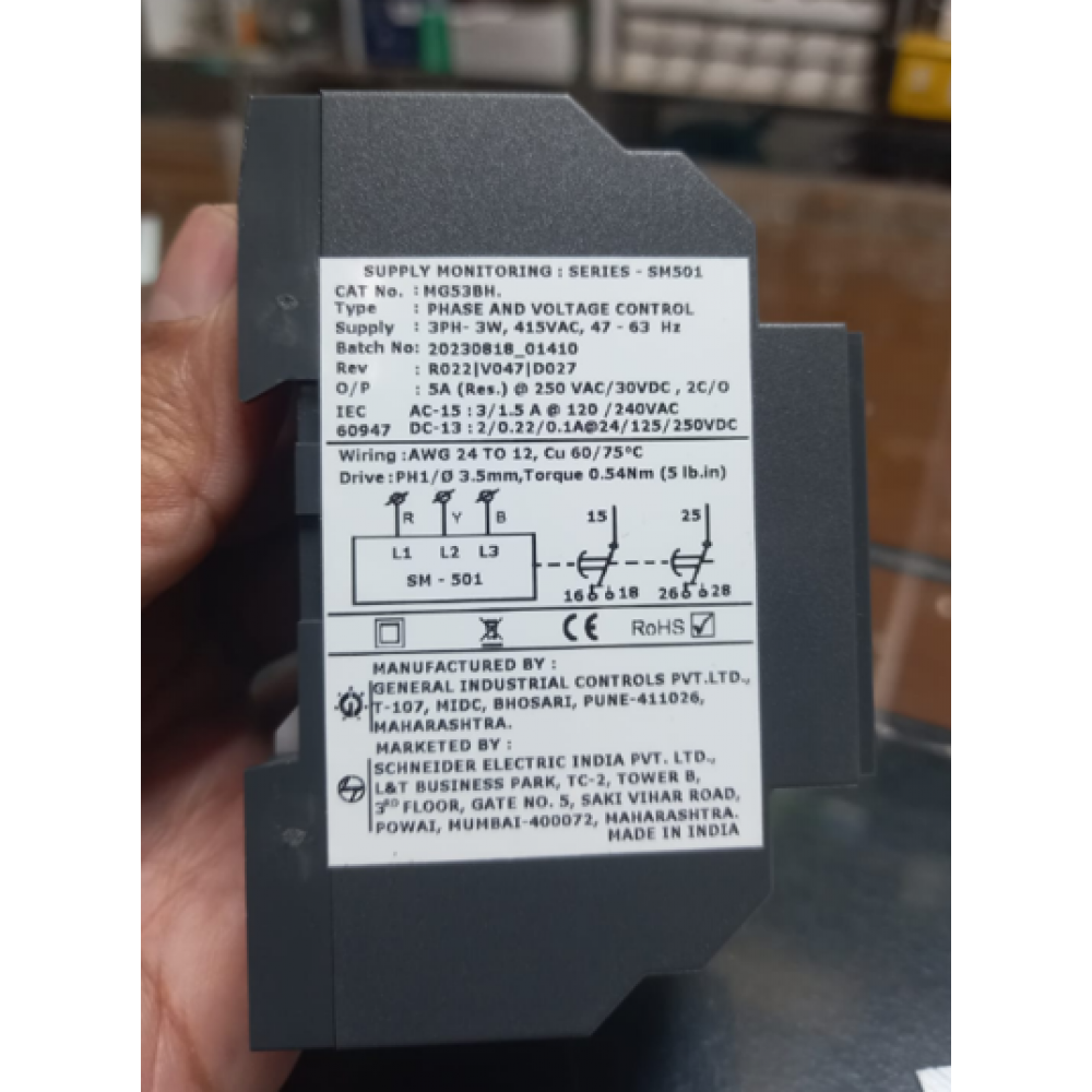 Buy GIC Phase Loss Voltage Monitoring Relay SM501 for Control Panel ...