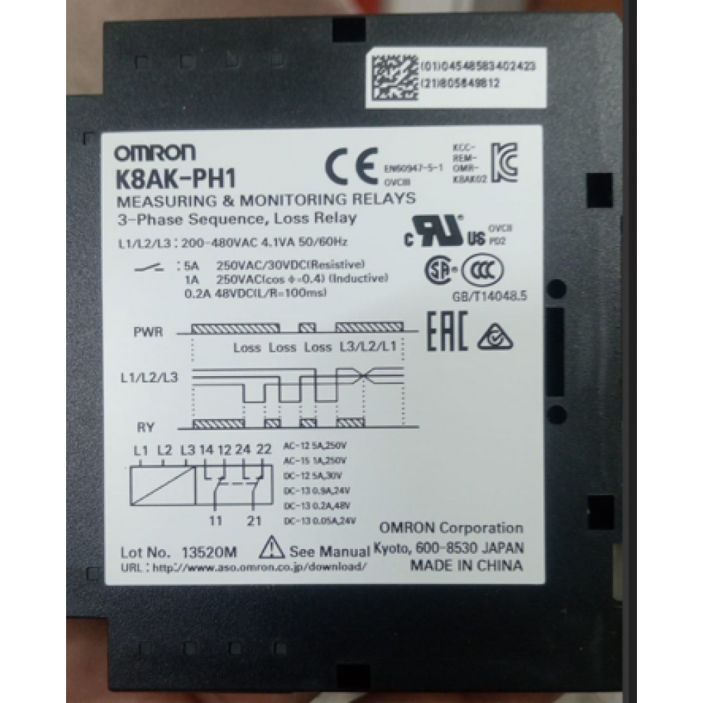 Buy OMRON K8AK-PH1 3 Phase Voltage Monitoring Relay Online at Best ...