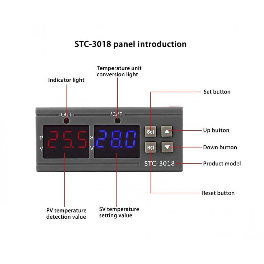 Stc 3018 220v 10a Digital Temperature Controller 24v Price In Bd Citytech Bd