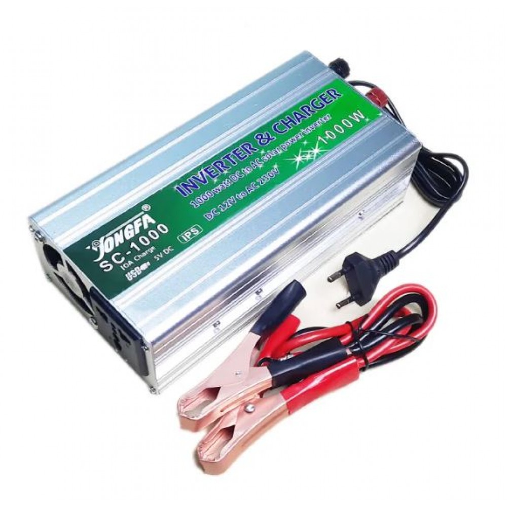 Jongfa 1000W Solar Inverter + Battery Charger USB with Auto Cut Off UPS ...